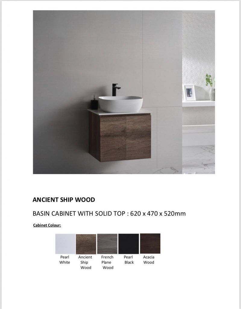 Baron A103 bathroom basin cabinet with solid top (A419) - DT ...